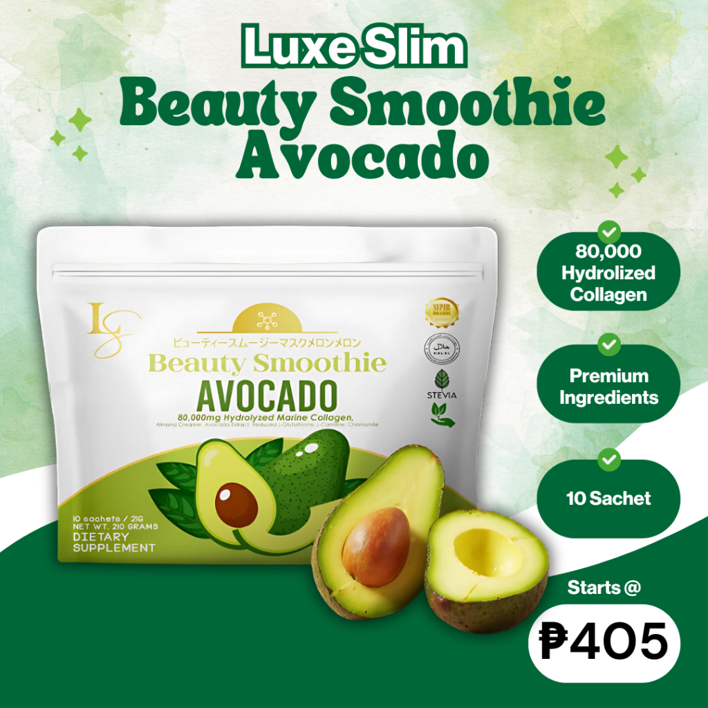 LUXE SLIM Avocado Beauty Smoothie Collagen Drink 10 Sachet | Whitening ...