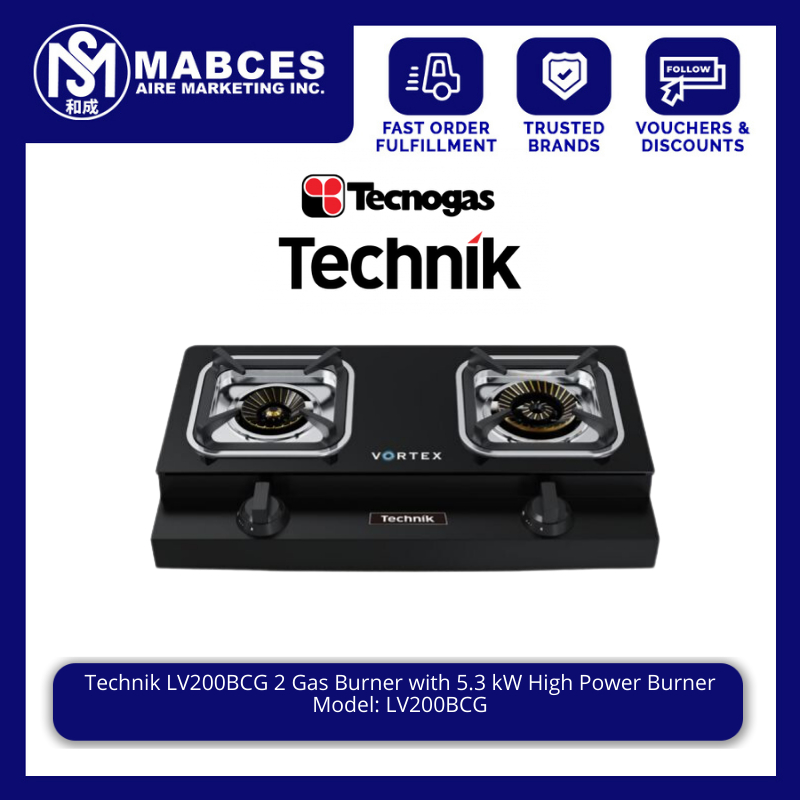 Technik LV200BCG 2 Gas Burner with 5.3 kW High Power Burners, Blue ...