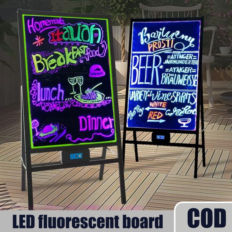 LED Neon Light Writing Board with stand Drawing Board LED Lighting Menu ...