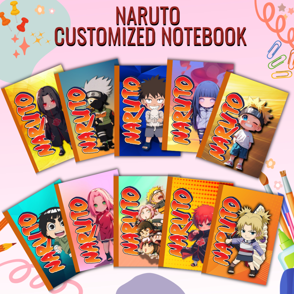 Customized Naruto Notebooks for boys and girls with photo top per piece ...