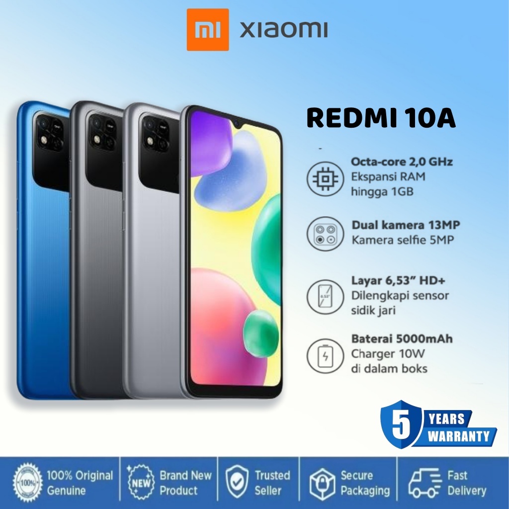 XIAOMI REDMI 10A Smartphone 6GB RAM+128GB ROM | 6.53" HD+ Display ...
