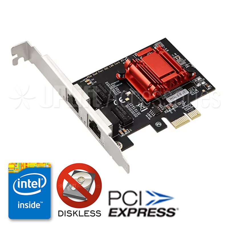 Intel Dual Port 1000Mbps Gigabit LAN Card for Diskless LAN with PXE ...
