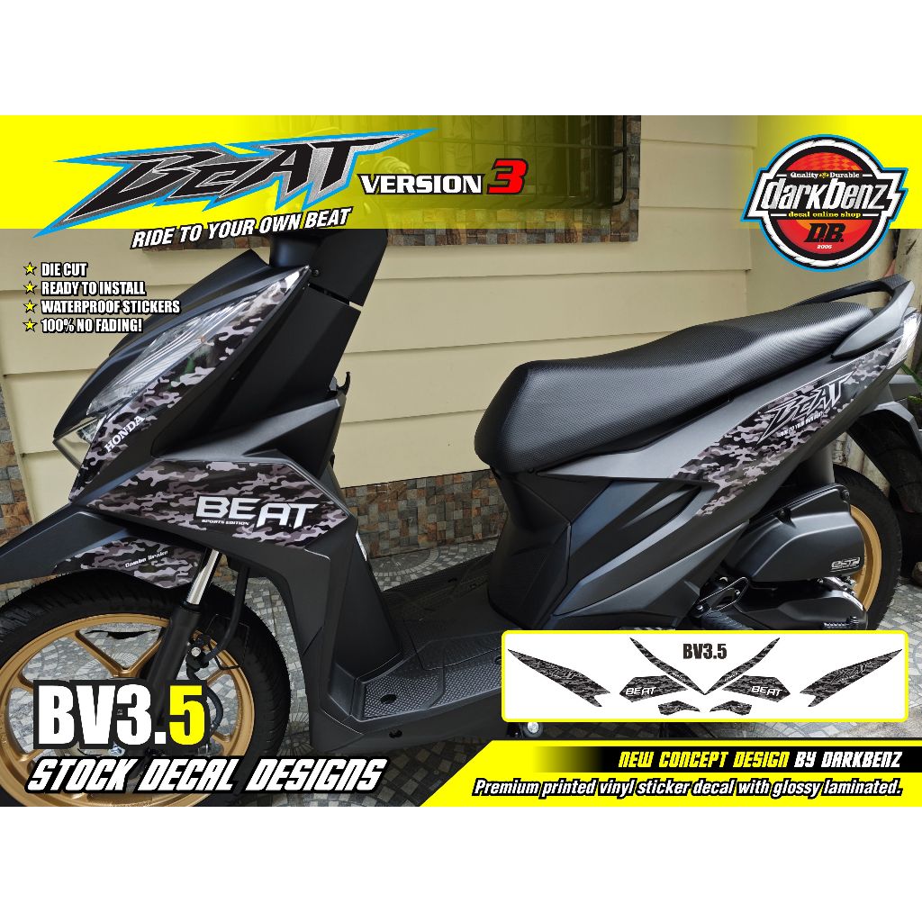 Honda BeAT Version 3 Stock Decal Concept BV3.5 - Premium Printed ...