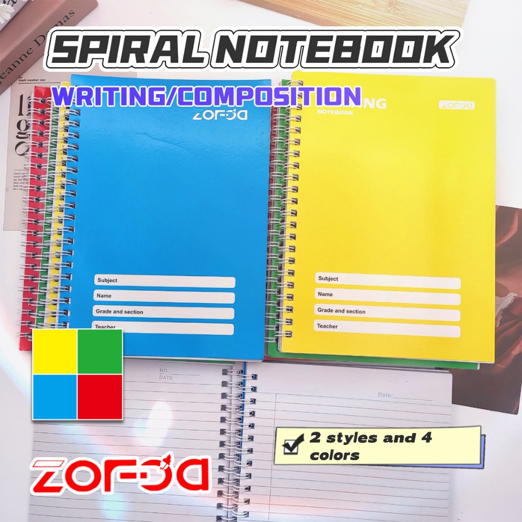 10PCs ZOFDA Spiral Composition Writing Notebook Double Metal Ring ...