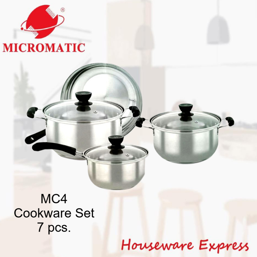 Micromatic MC4 Stainless Cookware Set MC4 7pcs MC-4 (Houseware Express ...