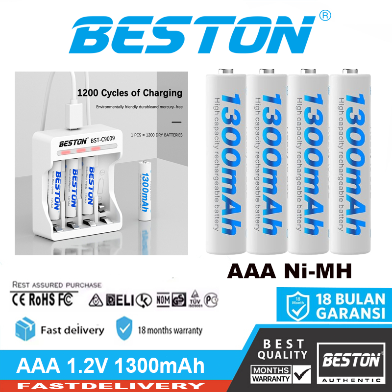 Original Beston Rechargeable Battery AAA/AA 1300mAh/3300mah/3000mah ...