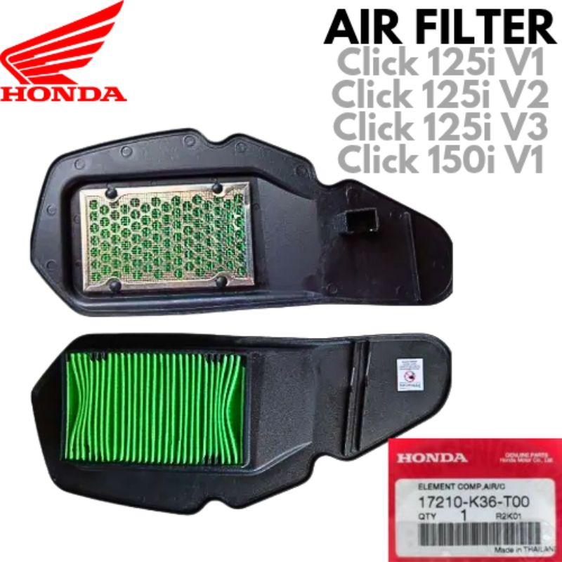 [COD] HONDA CLICK 125i V1 V2 V3 | CLICK 150i V1 Air Filter Code 17210-KZR-600 Honda Genuine ...