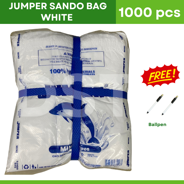 Jumper Plastic Sando Bag White | 1000 pcs (10 pack/100 pcs per pack ...