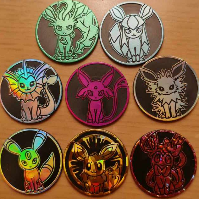 Pokemon Center Coins Eevee Vaporeon Flareon Jolteon Espeon Umbreon ...
