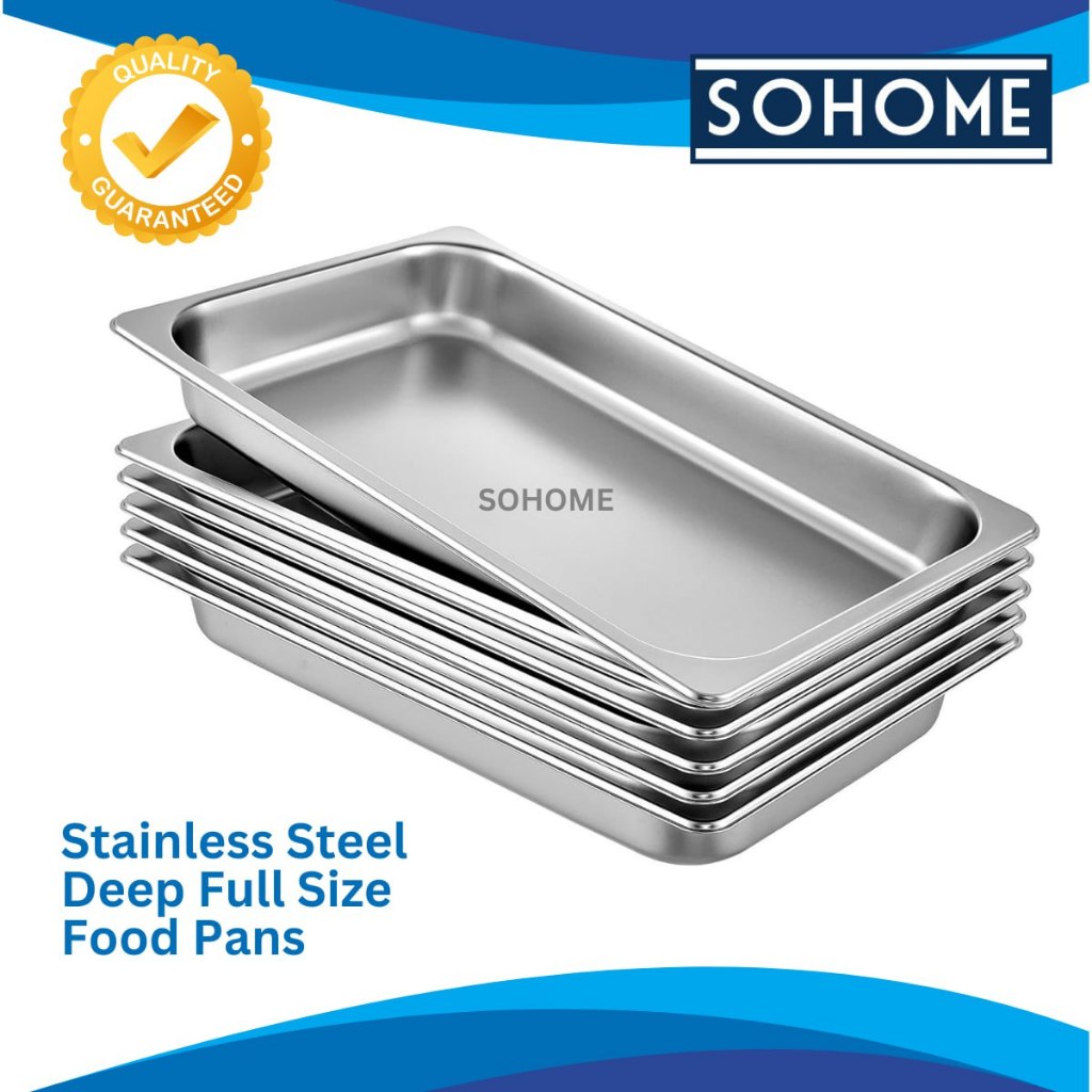SOHOME Rectangular Stainless FOOD PAN | Multipurpose Tray for Serving ...