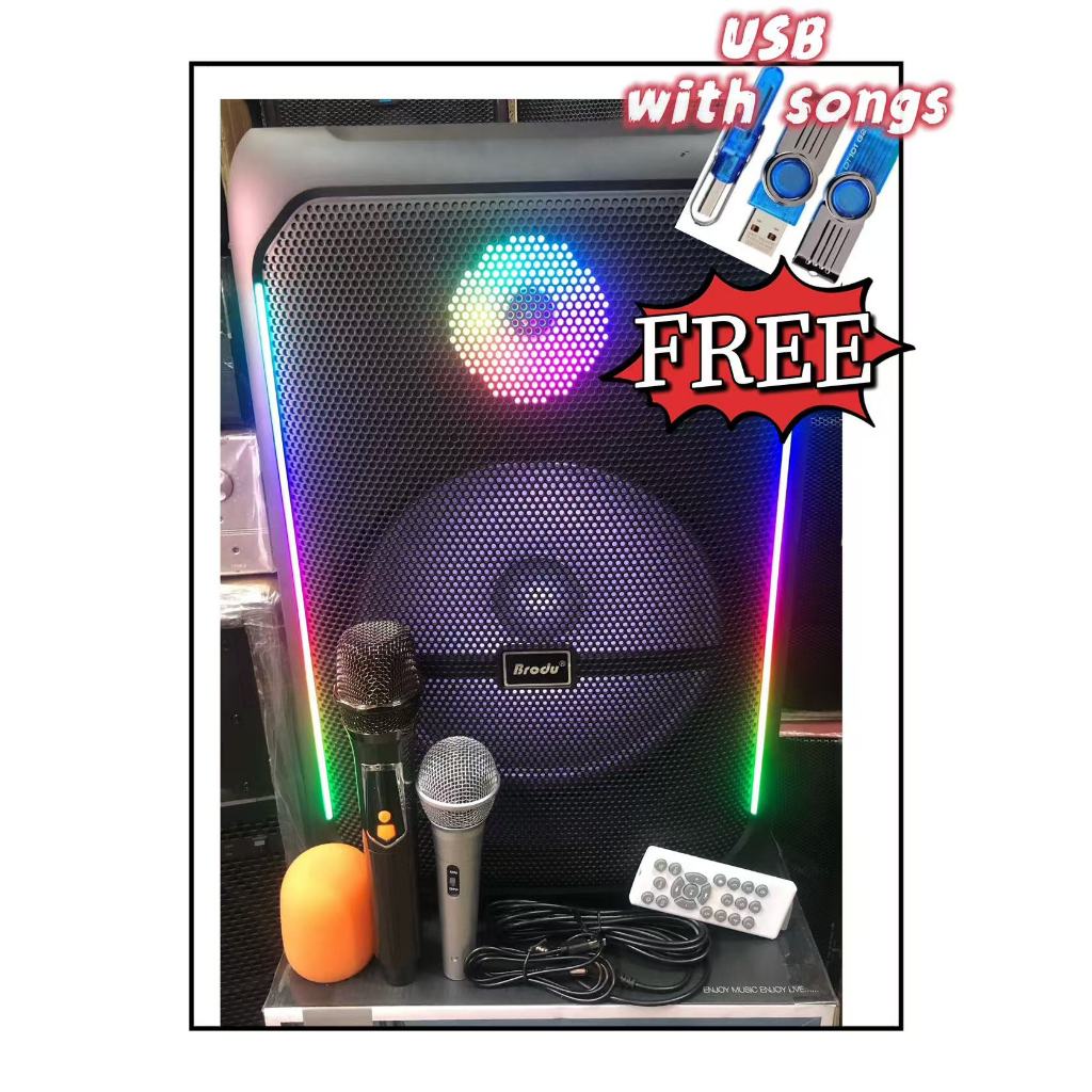 BrodU BTS-1808 [FREE USB with songs] IKARAOKE BOX Professional System ...