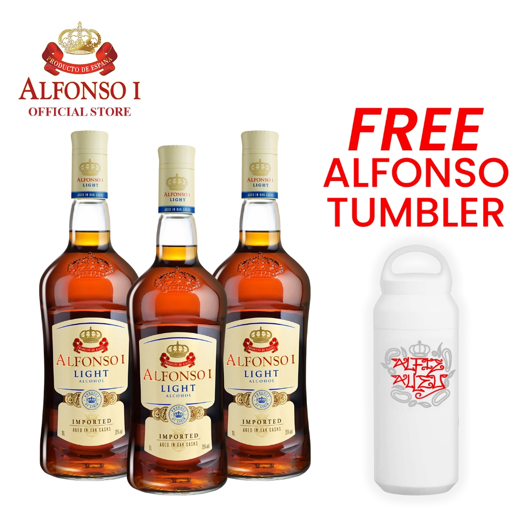 Alfonso Light 1L 3 Bottles w/ Free Tumbler | Shopee Philippines