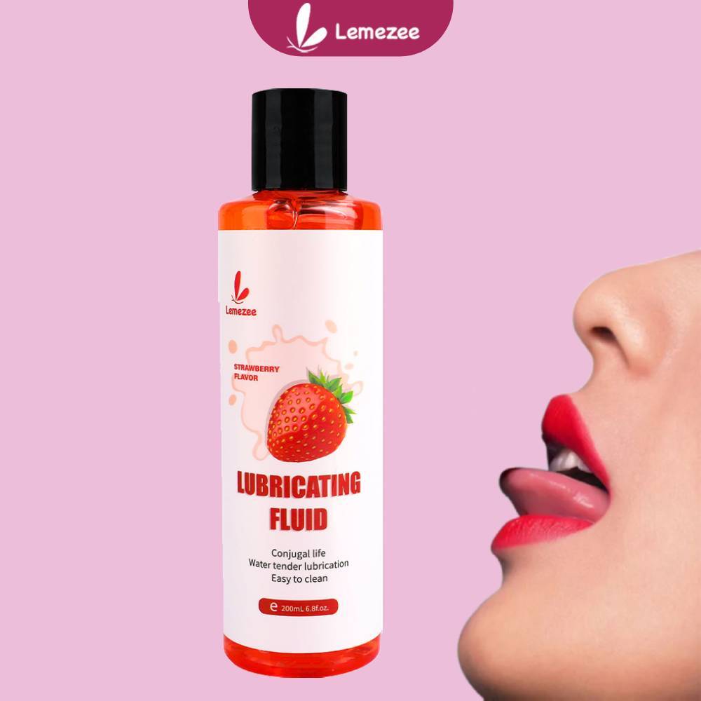 Lemezee Lubricant Edible 200ml Water Base Lube Strawberry Flavored Sex Gel for Sex Toy Anal ...