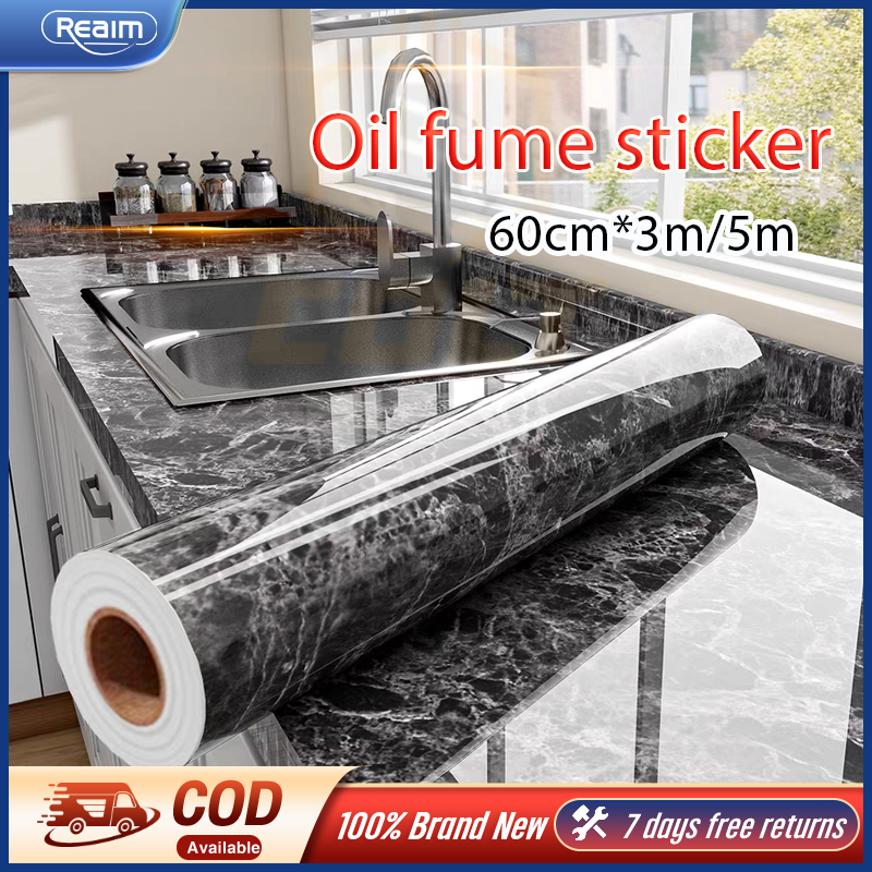 PVCoil fume sticker heat-insulat thickened marble waterproof oil proof ...