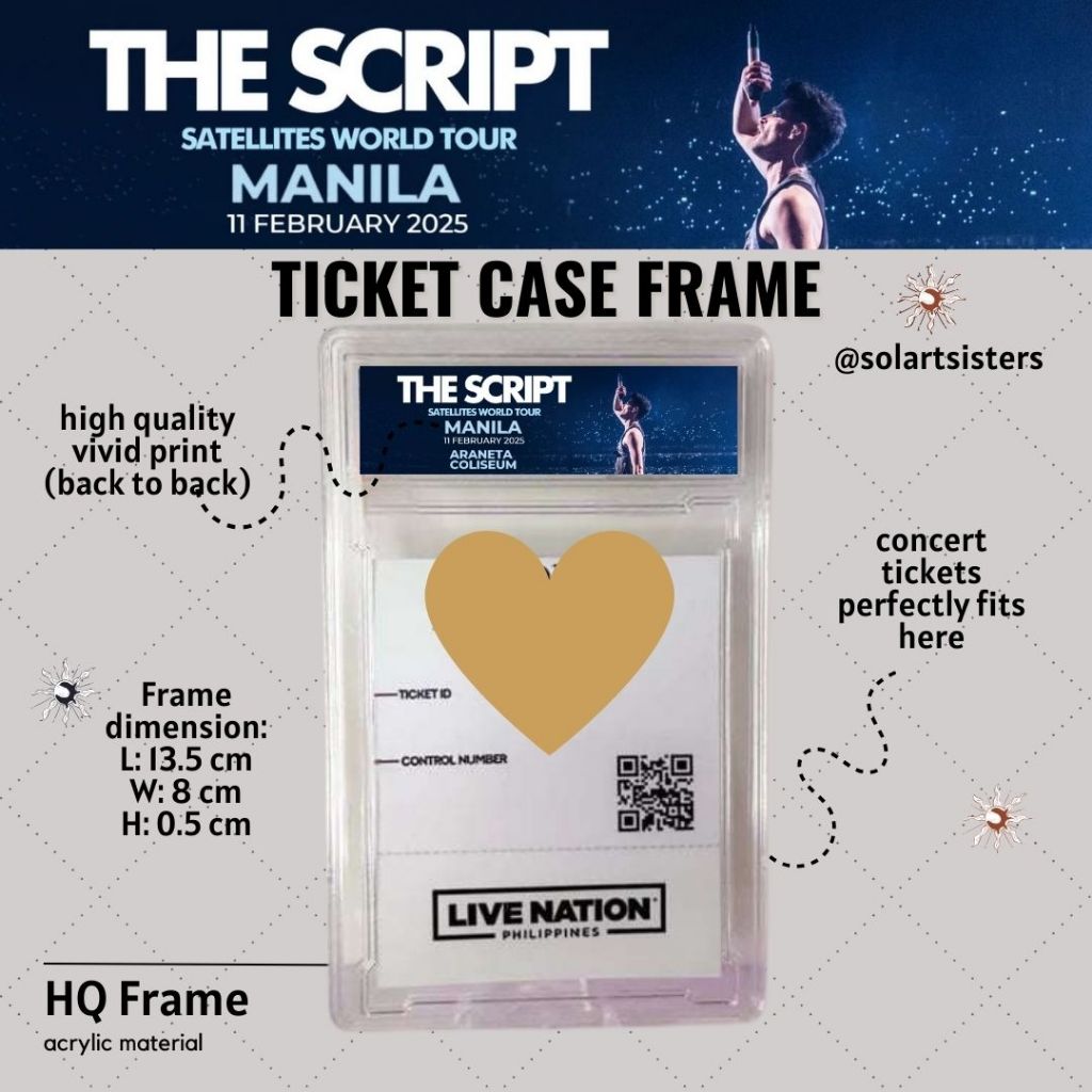 THE SCRIPT SATELLITES WORLD TOUR 2025 Live Concert Ticket Case Frame ...