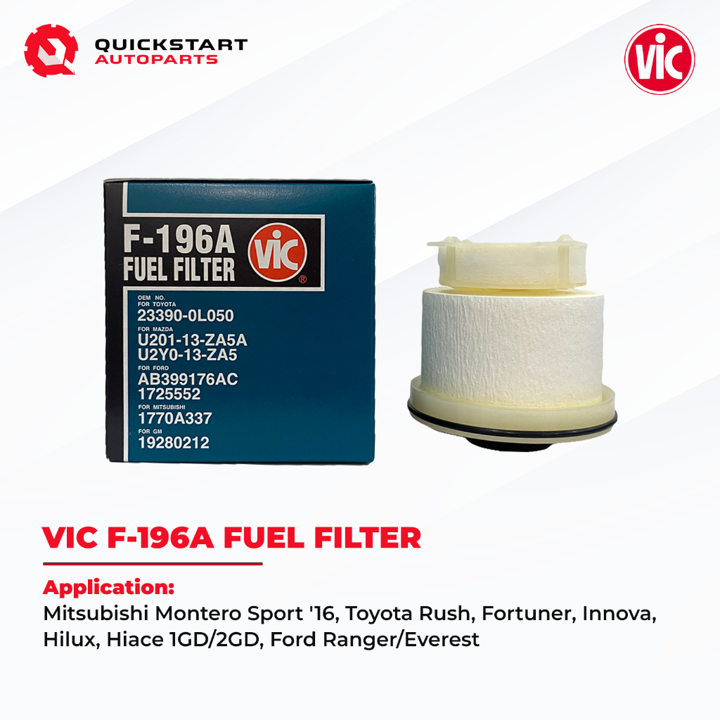 VIC F-196A Fuel Filter Element Type for Mitsubishi Strada, Montero, BT ...