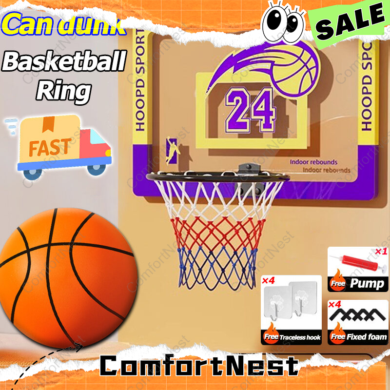 ComfortNest Iron Mini Basketball Hoop Dunk Rebound Folding Door Hanging ...
