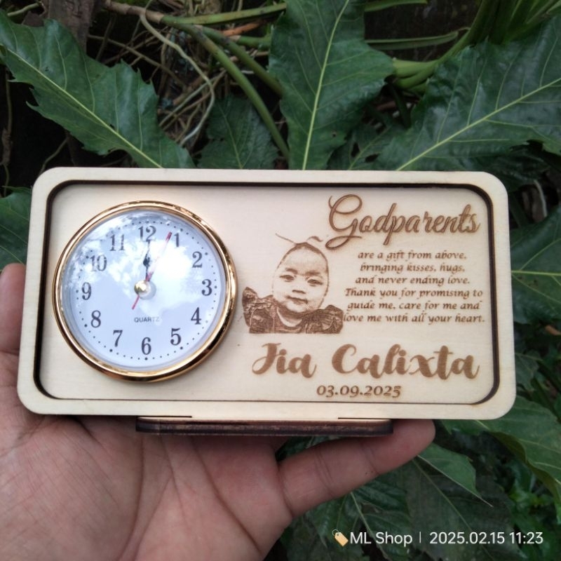 ML WOODEN DESKCLOCK-FREE LASER ENGRAVE -PERSONALIZED CLOCK-WEDDING ...