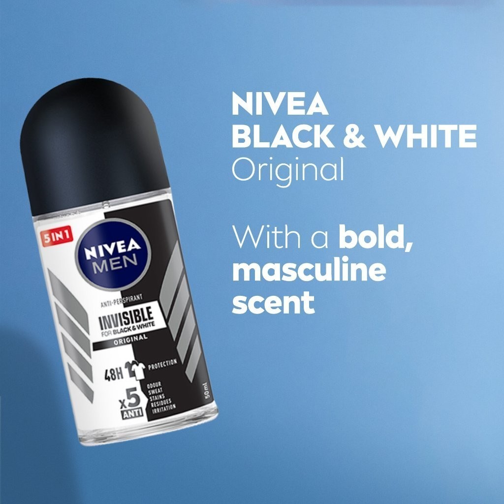 Nivea Men Anti-perspirant Invisible Black&white Original 25ml | Shopee ...