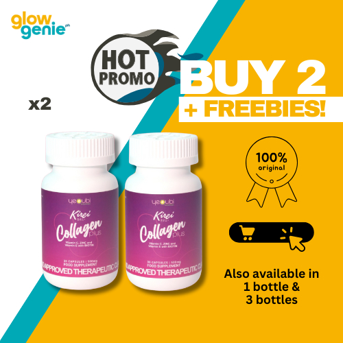 Yeoubi Kirei Collagen Plus Vitamin c, Zinc & Vitamin E, With Biotin x 30 Capsules (2 Bottles ...