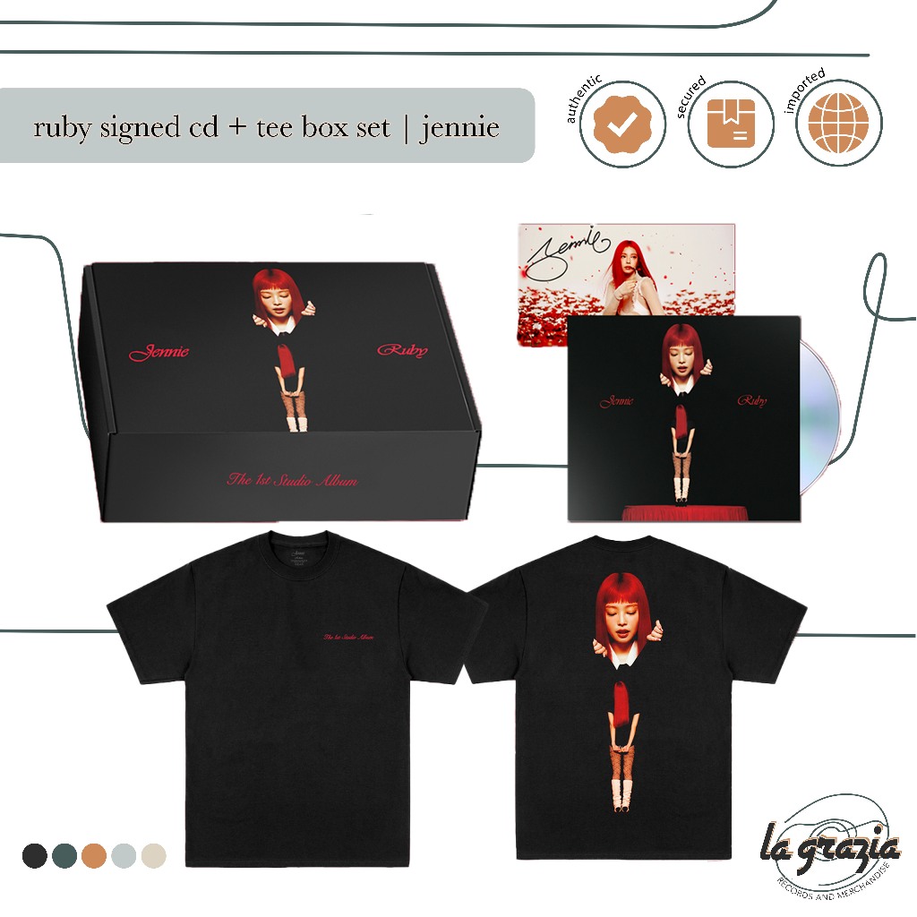 RUBY Signed CD+ Shirt BOX SET [PREORDER] | JENNIE BLACKPINK | Shopee ...