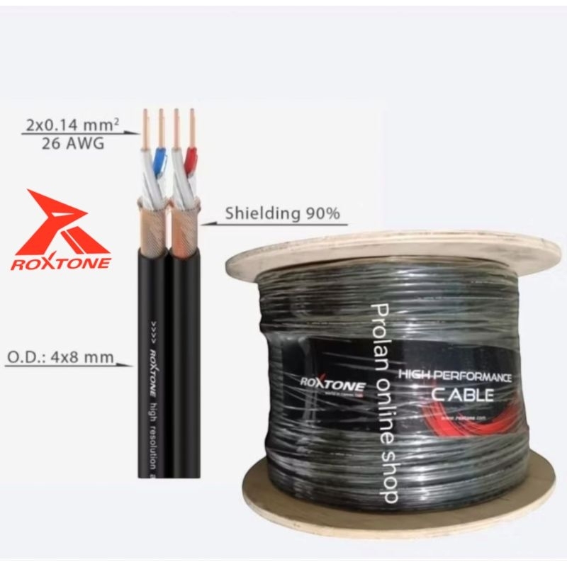Roxtone AC020 Flat audio cable - 26AWG - 2 x 2 x 0.14 mmbalanced( 95 ...