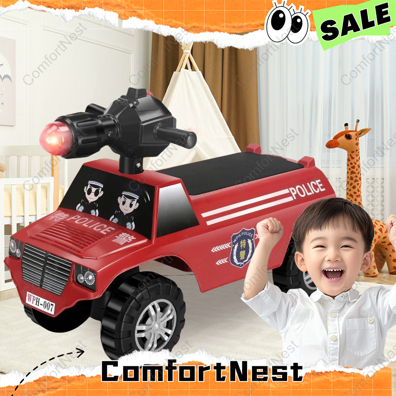 ComfortNest Ride On Police Car Toy with Swing Function Perfect for ...