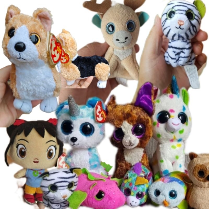 TY Teeny darby pink dragon peanut elephant mini sammy the great horned ...