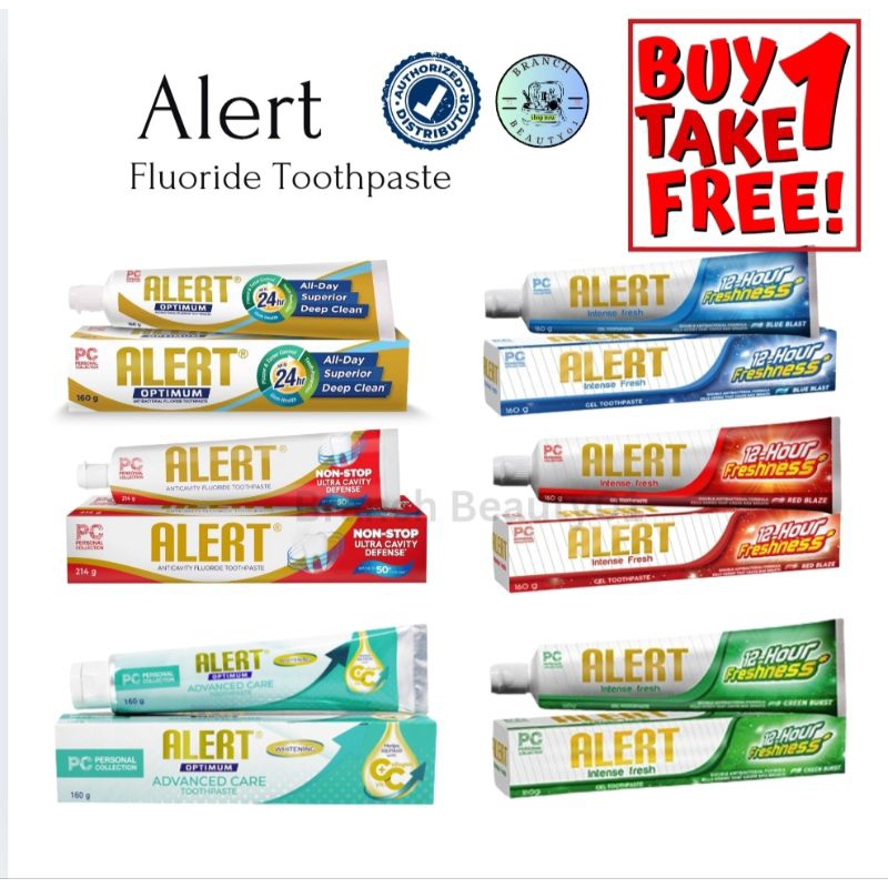 ALERT BUY 1 TAKE 1 FLUORIDE TOOTHPASTE 160GRMS | Shopee Philippines