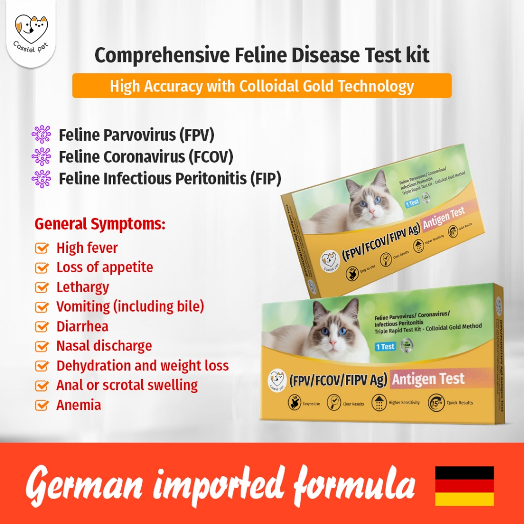Cassiel Pet 3 In 1 Virus Rapid Test Kit For FPV FCOV FIP Fever Cough ...