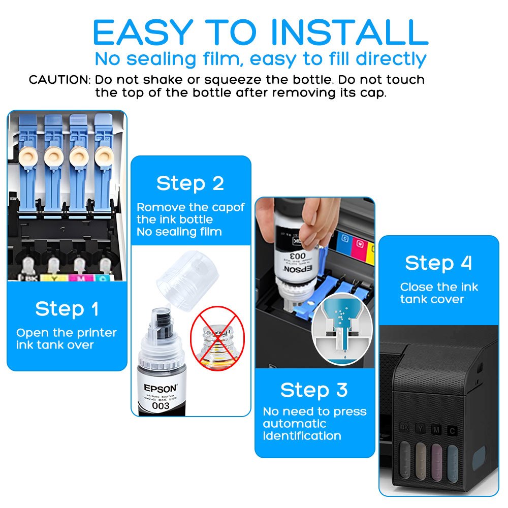 100% Original Epson 003 Ink 65ml Genuine Refill Ink L3210/L1110/L3110 ...