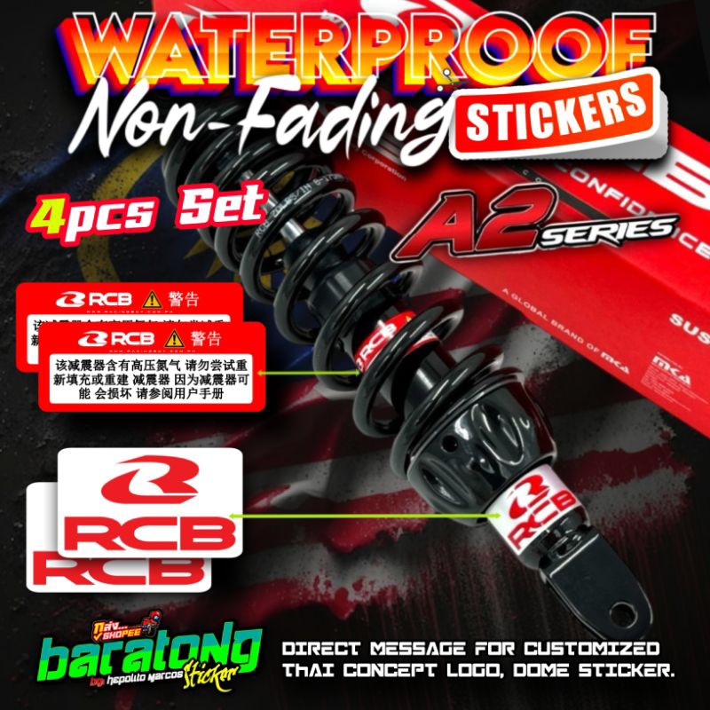 RCB A2 SERIES REPLACEMENT STICKER SET 4PCS. | Shopee Philippines