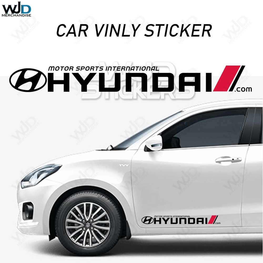 Car Sticker Hyundai Racing Development Sticker Decals (2PCS) | Shopee ...