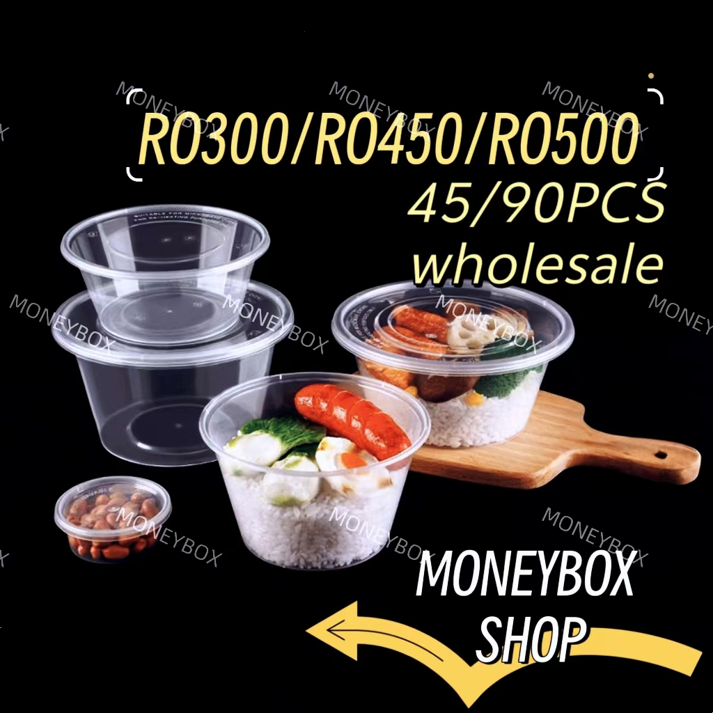 45PCS round lunch box microwaveable plastic container for food ...