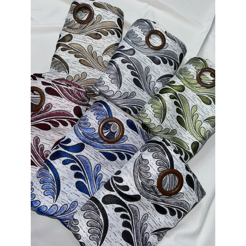 7ft High End SEMI Blackout Curtains 55x86 inches (Embroidered Designs ...