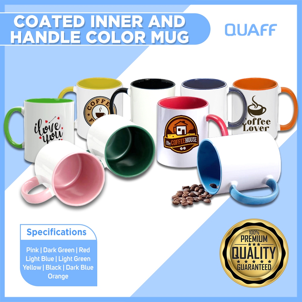 QUAFF Sublimation Inner Coated and handle Color Mug 110Z (24Pcs/Box ...