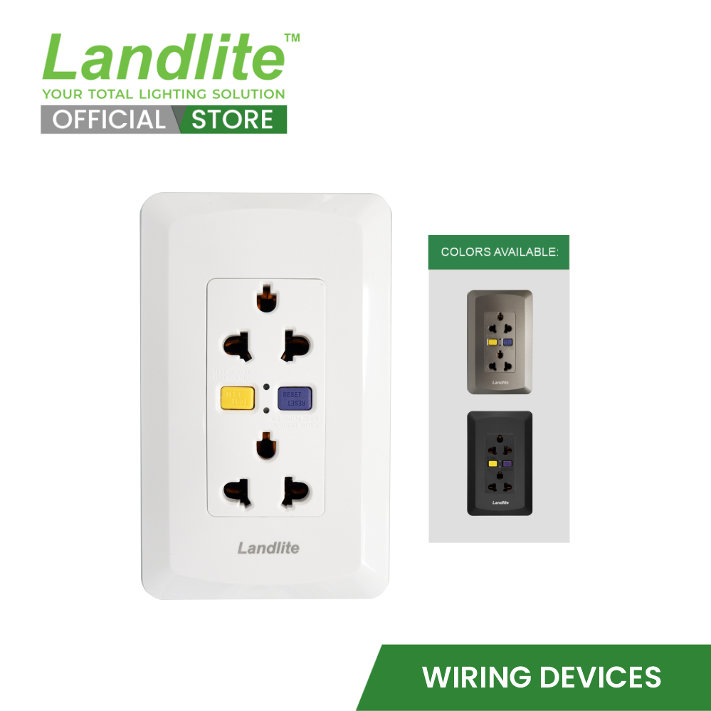 Landlite Wiring Devices (LWD-GFCIPL-2G WHT/GRY/BLK) | Shopee Philippines