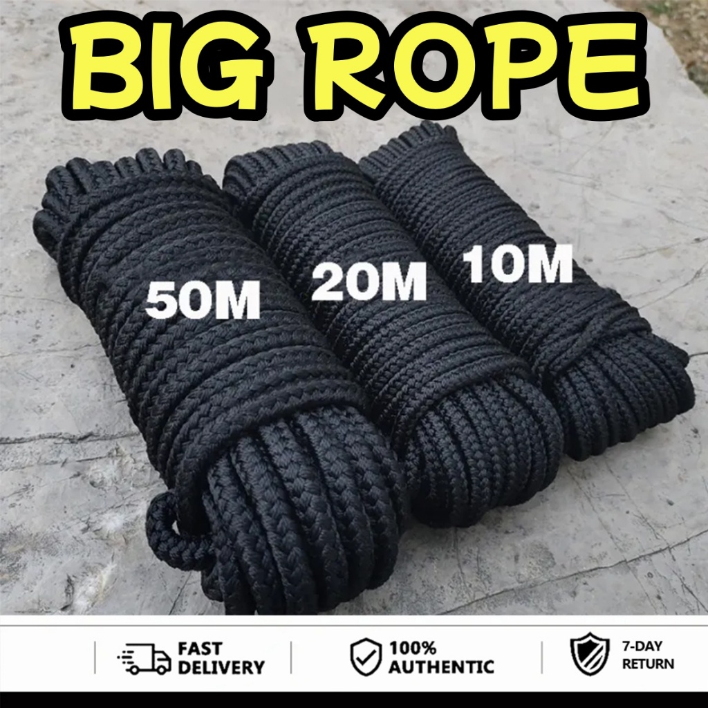 Big Rope 10/20/40/50M Diameter 6/8/10mm Thick Black Safety Rope ...
