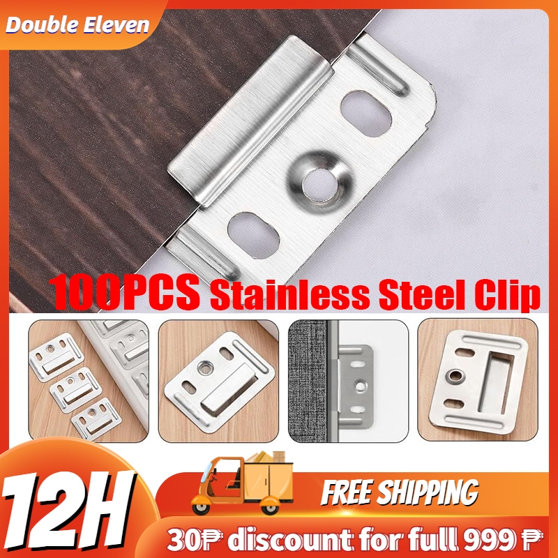 100pcs Stainless Steel Clip For WPC Wall And Ceiling Fluted Cladding ...