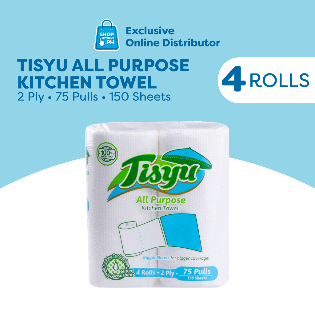 Tisyu All-Purpose Kitchen Towel 4 Rolls | Shopee Philippines