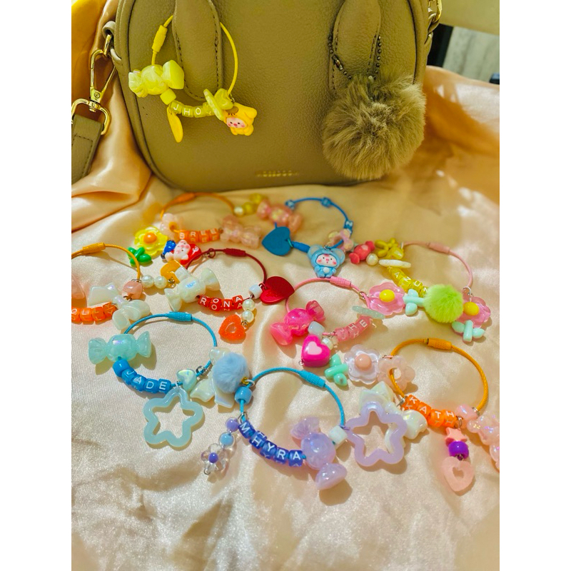 PERSONALIZED NAME LOOP BAG KEYCHAIN CUSTOMIZED CHARMS INHALER KEYHOLDER ...