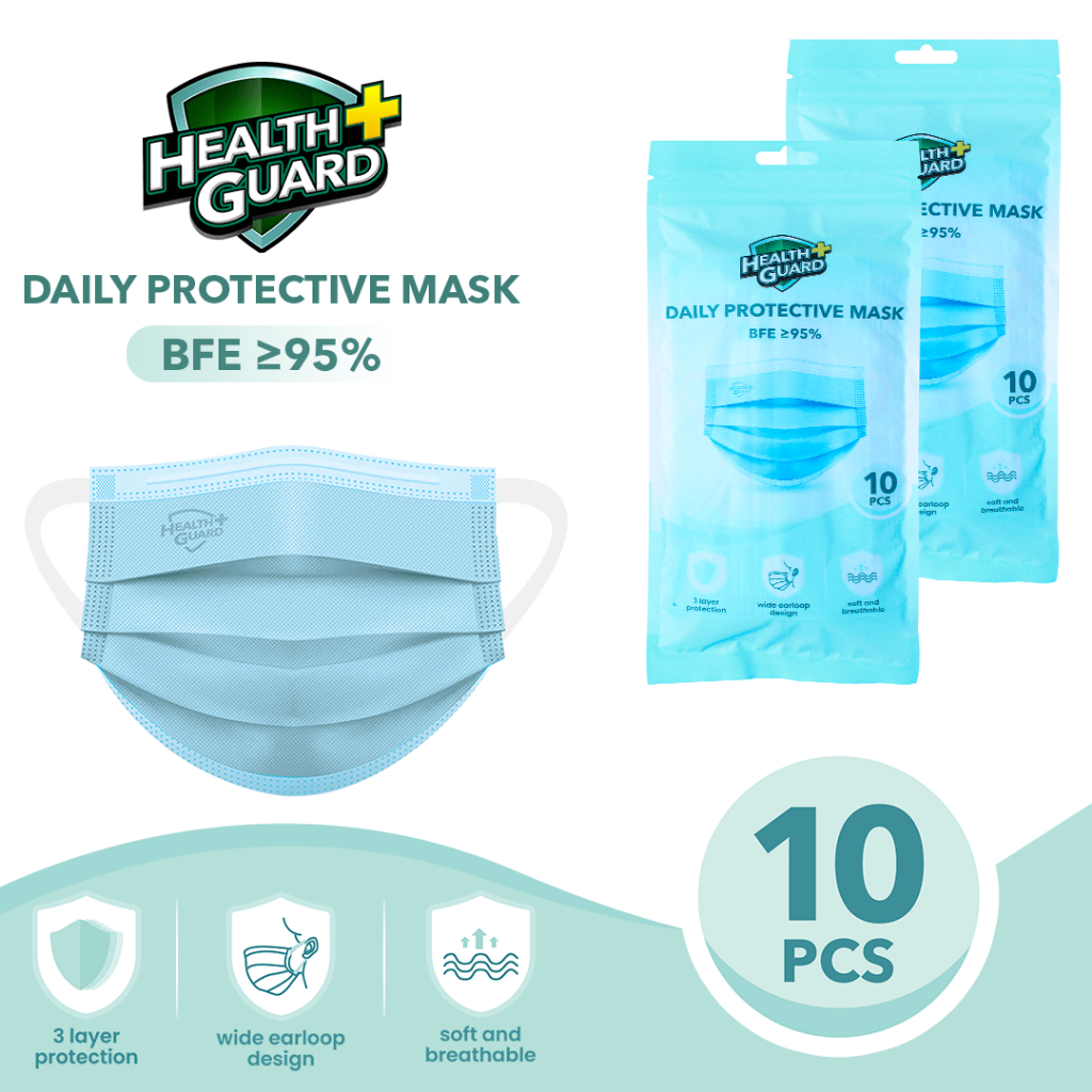 Health Guard Disposable Protective Masks 5 Packs & 10 Packs (HGDPM ...