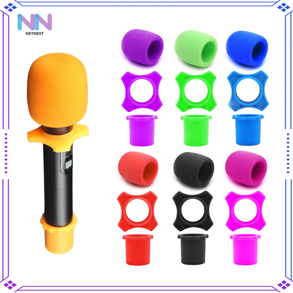 3Pcs/Set Thickened Microphone Sponge Cover Solid Color Home Ktv Anti ...