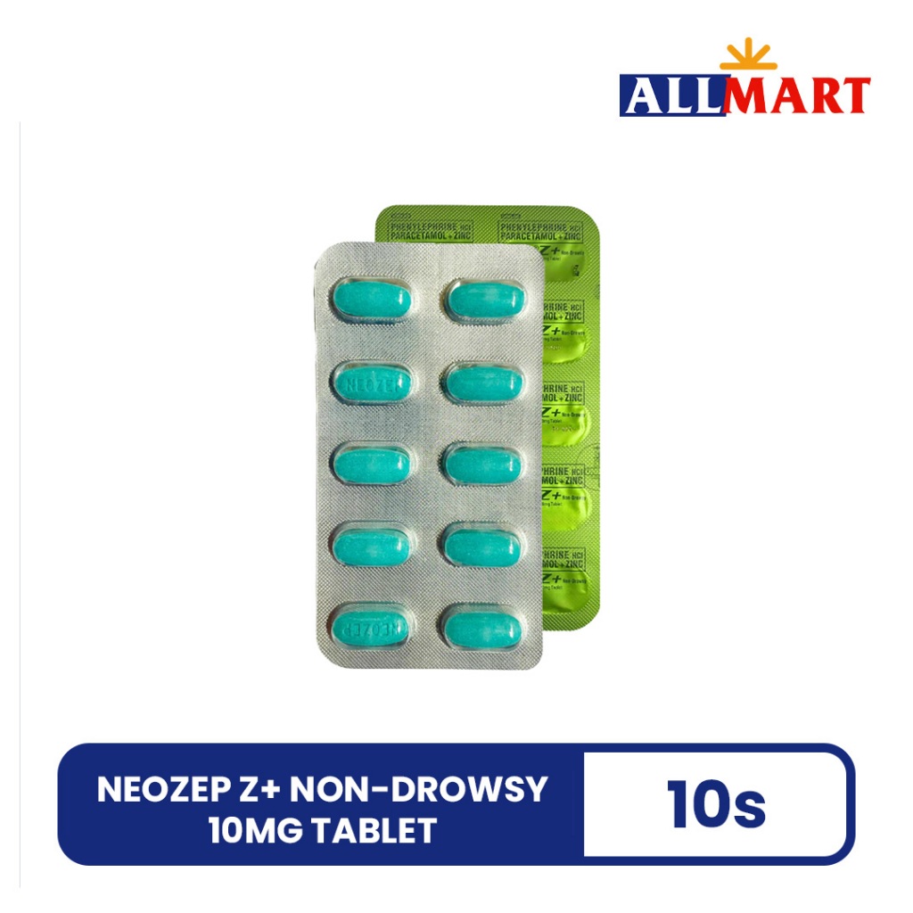 Neozep Z+ Non-drowsy 10mg Tablet - 10s | Shopee Philippines