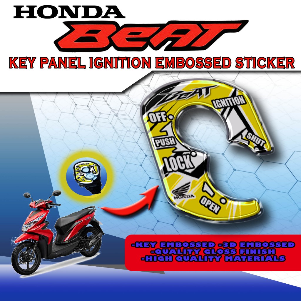 KEY PANEL EMBOSSED FOR HONDA BEAT MOTORCYCLE/ HONDA BEAT KEY PANEL ...