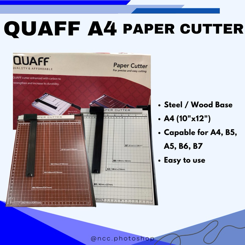 Quaff Steel/Wood Base A4 Paper Cutter | Shopee Philippines