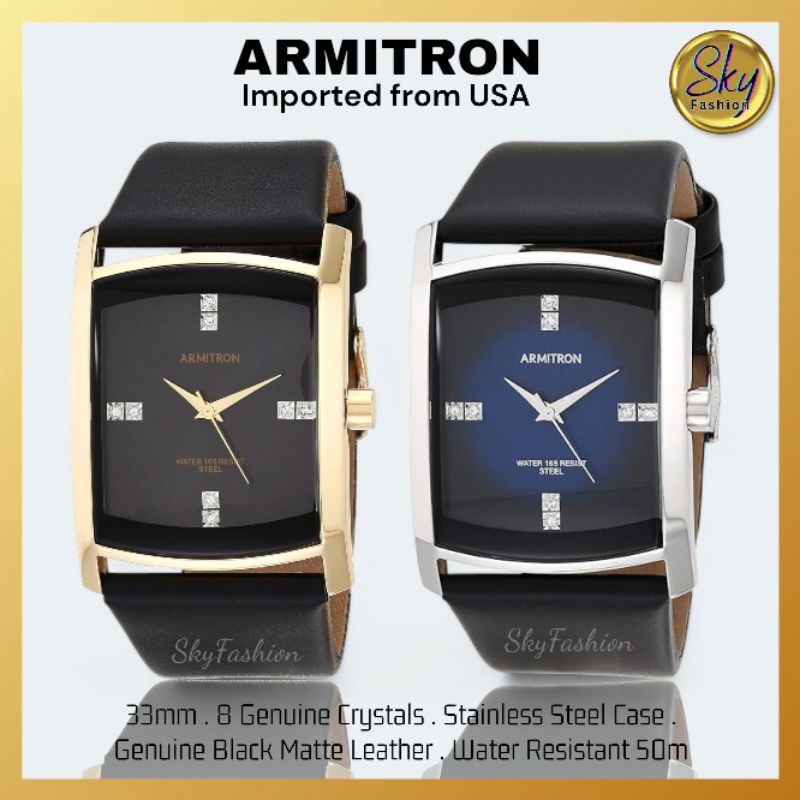 USA Original Armitron Rectangular Watch for Men 33mm Blue Dial with 8 ...