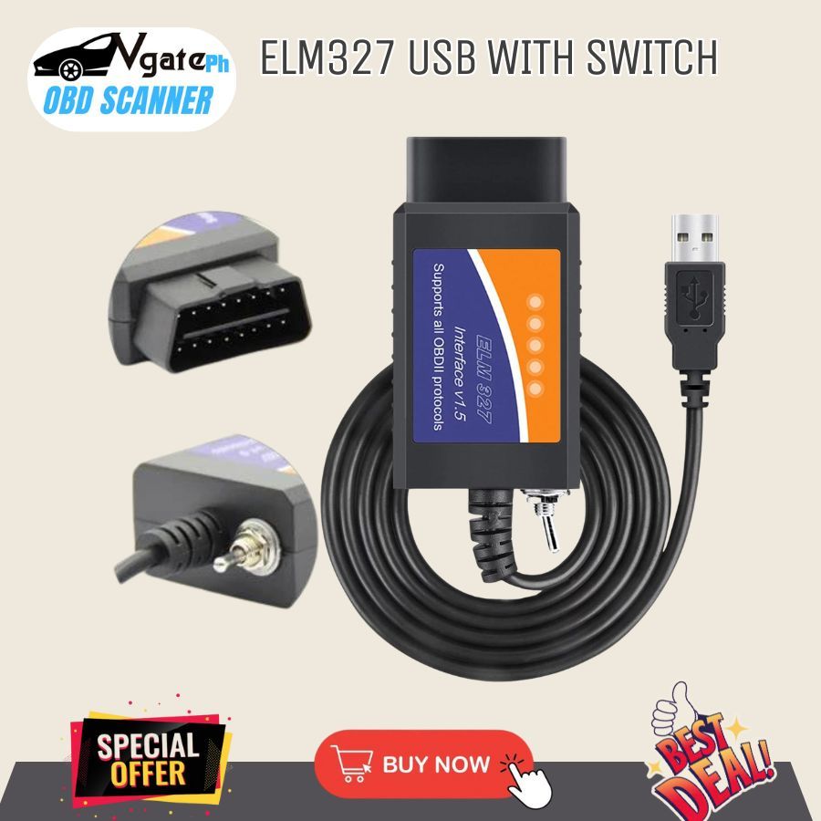 ELM327 USB WITH SWITCH ANDROID OBD2 WITH FTDI CHIP | Shopee Philippines