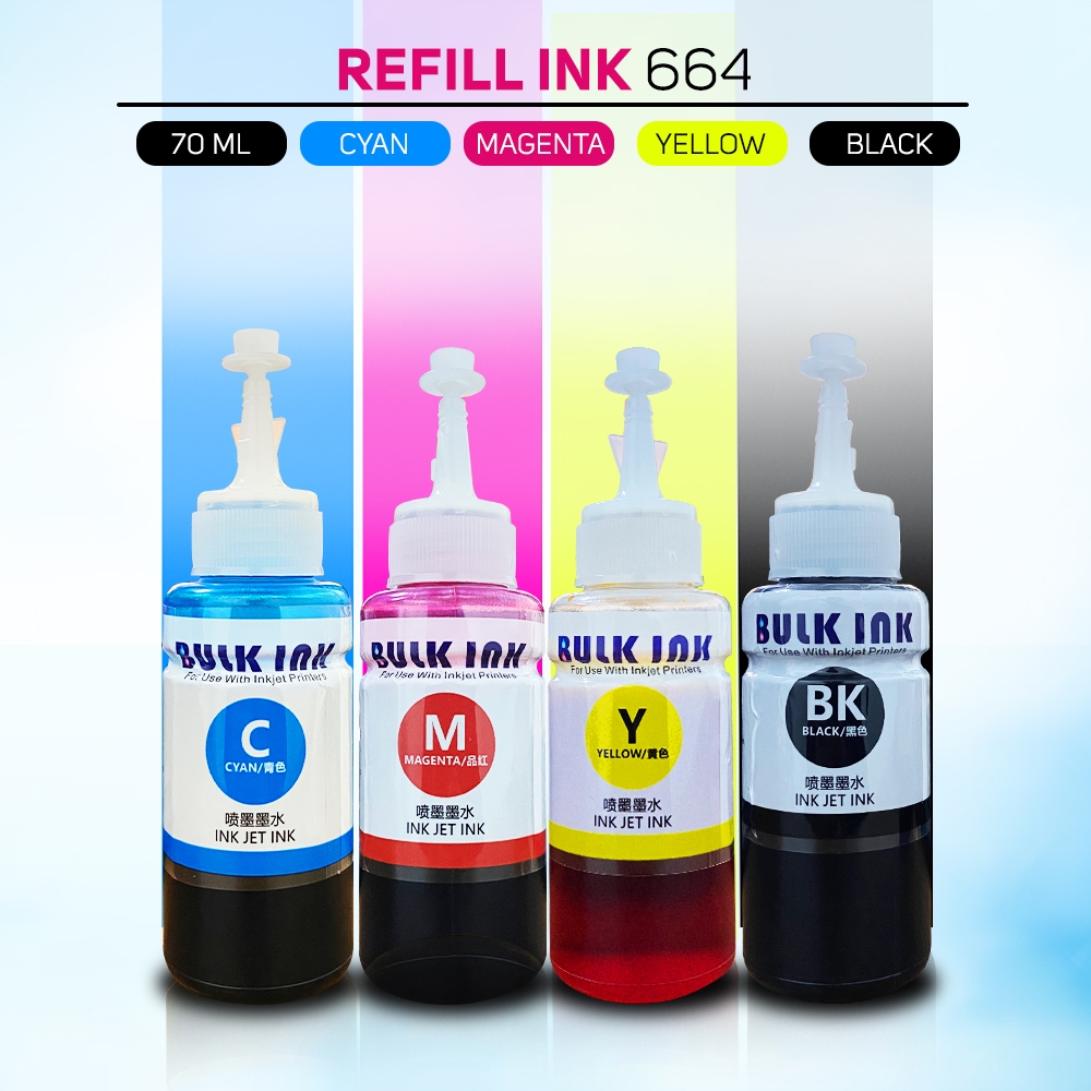 #664 Epson Refill Generic Ink 70ml CMYK for L210 / L211 / L300 / L301 ...