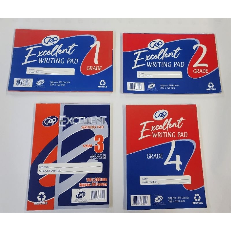 1 pack Writing Pad Paper Grade 1, 2, 3, 4 ( 10 pads) | Shopee Philippines